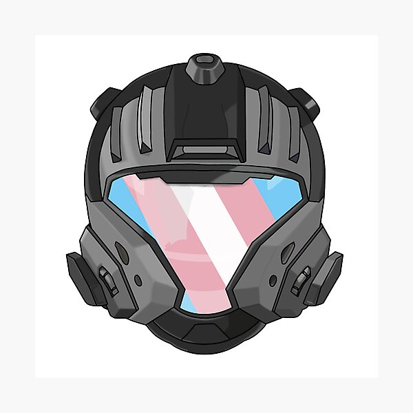 "Halo CQB Helmet - Trans Pride Flag Visor Variant" Photographic Print ...