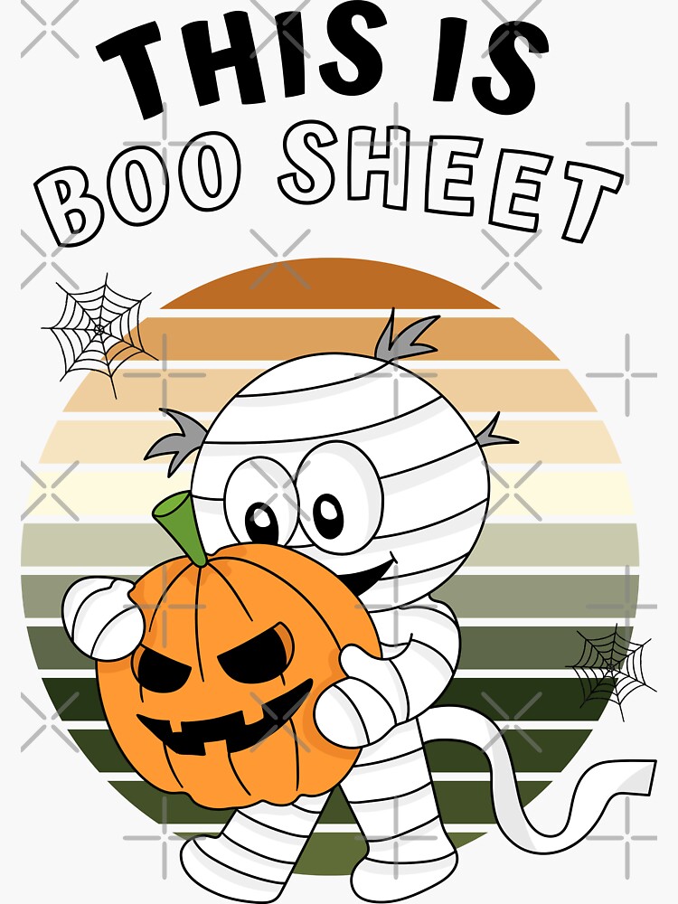 " This Is Boo Sheet Ghost Retro Halloween Costume Vintage" Sticker for ...
