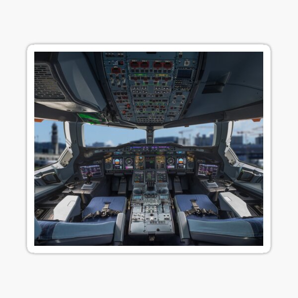"Airbus A380 Cockpit" Sticker for Sale by stuartk | Redbubble