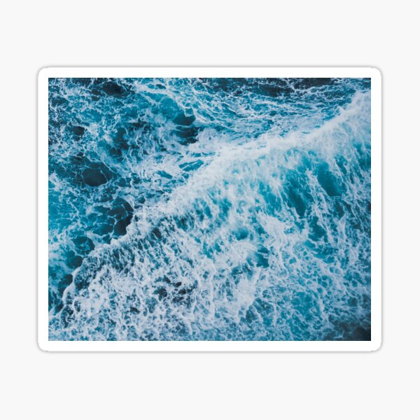 "White Foam, blue ocean waves" Sticker for Sale by Krishnaviart | Redbubble