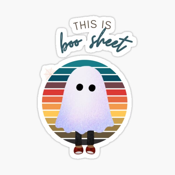 " This Is Boo Sheet Ghost Retro Halloween Costume vintage" Sticker for ...