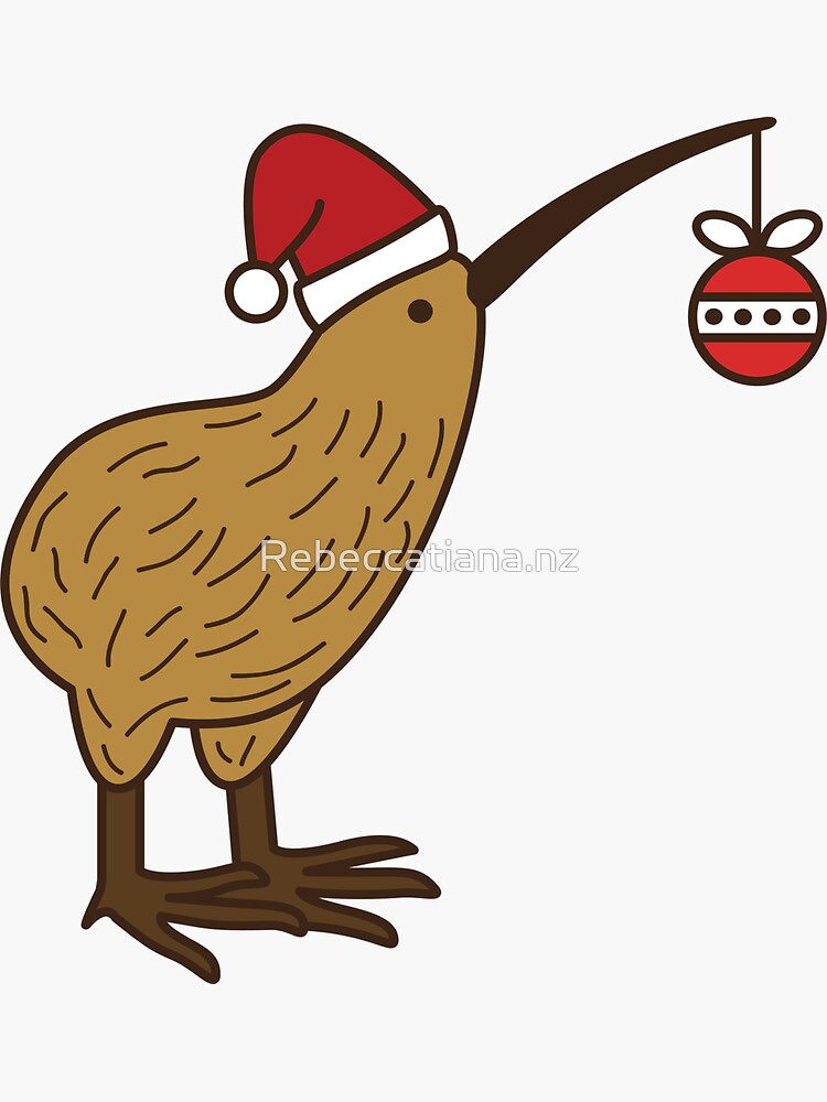 "New Zealand Christmas Kiwi" Sticker for Sale by rebeccatiana | Redbubble