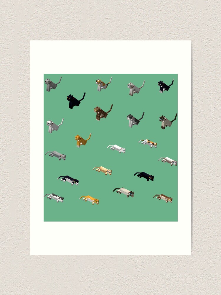 "Minecraft Cats Sitting/Lounging Sheet" Art Print for Sale by ...