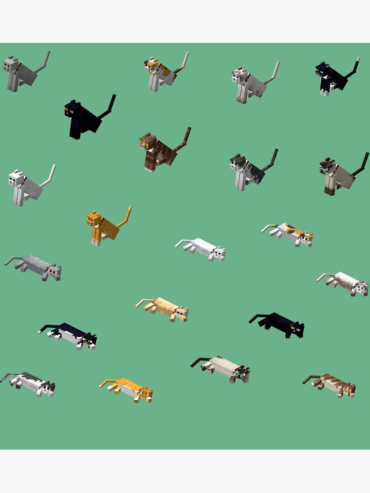 "Minecraft Cats Sitting/Lounging Sheet" Art Print for Sale by ...