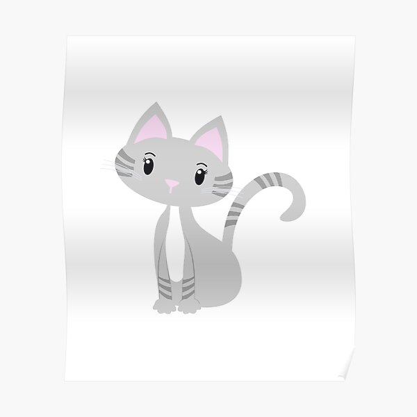 Grey Tabby Cat Poster For Sale By Corneliusdesign Redbubble