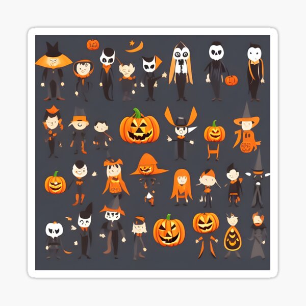 "Halloween characters" Sticker for Sale by tungvtt | Redbubble