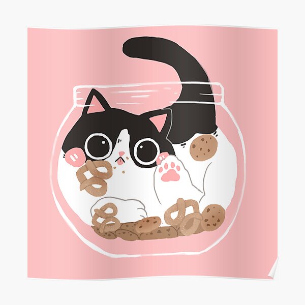 "cute cookie cat " Poster for Sale by kworin | Redbubble