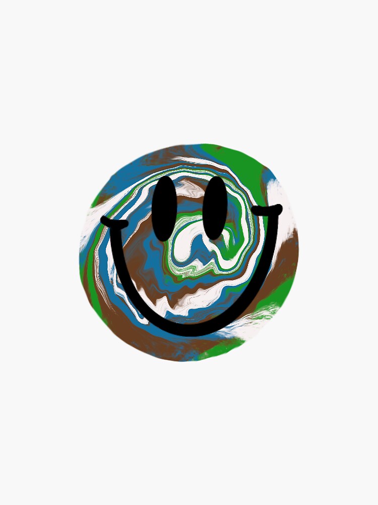 "Earth Smiley Face" Sticker for Sale by twinkly-biscuit | Redbubble