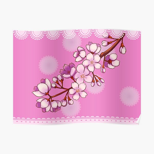 "Pink Cherry Blossom " Poster for Sale by Dwi52 | Redbubble