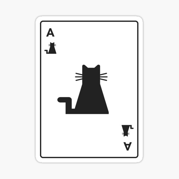 "Ace of cat playing card" Sticker for Sale by Amilaz | Redbubble