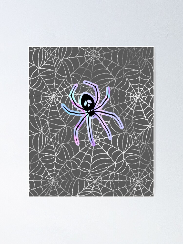 "halloween creepy spider - holographic " Poster for Sale by ...