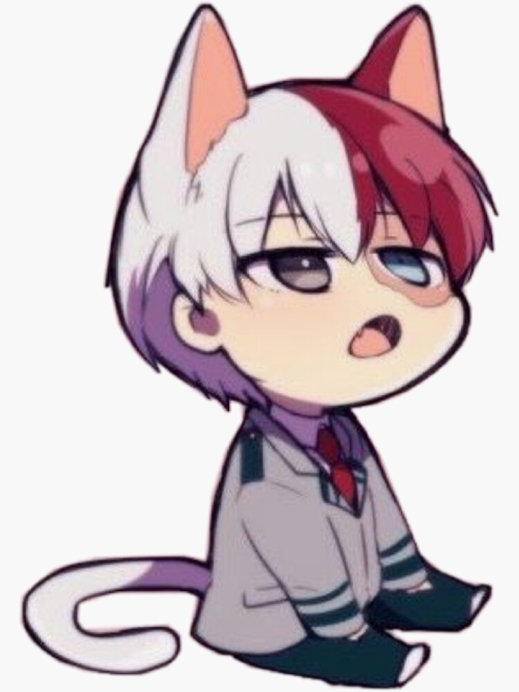"Cat todoroki " Sticker for Sale by akioka | Redbubble