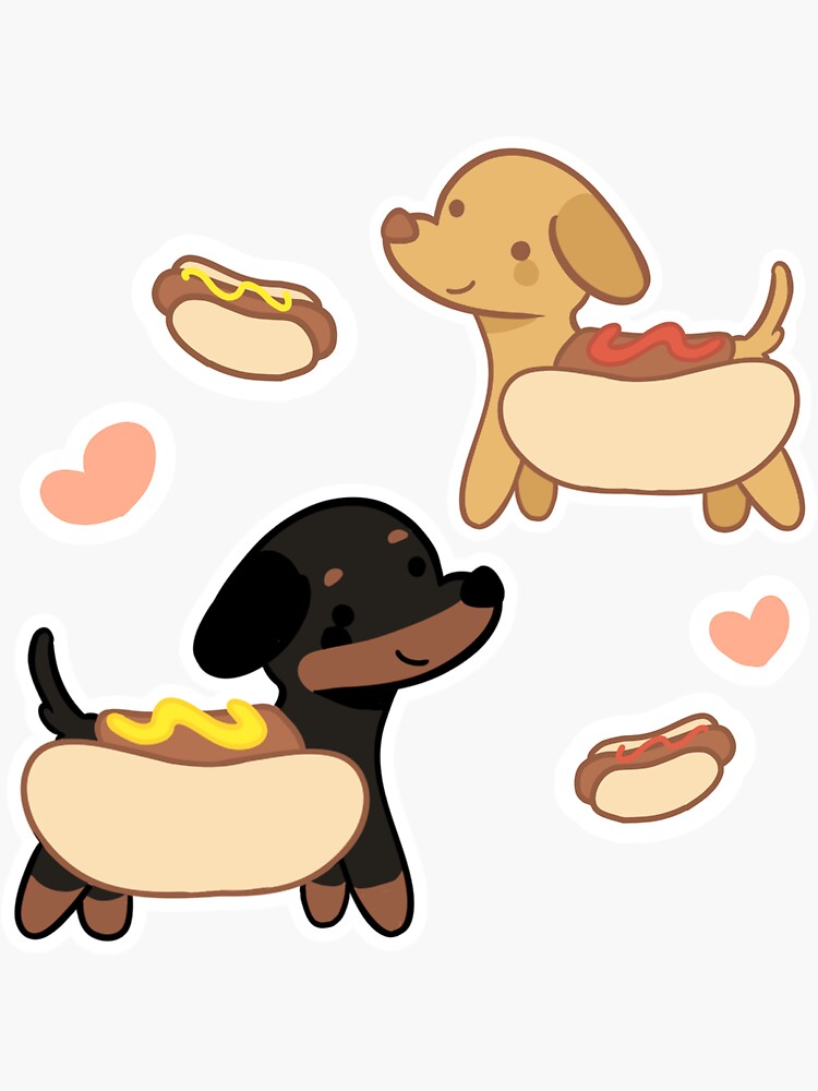 "Wiener dog 2 pack minis " Sticker for Sale by emmyd23 | Redbubble