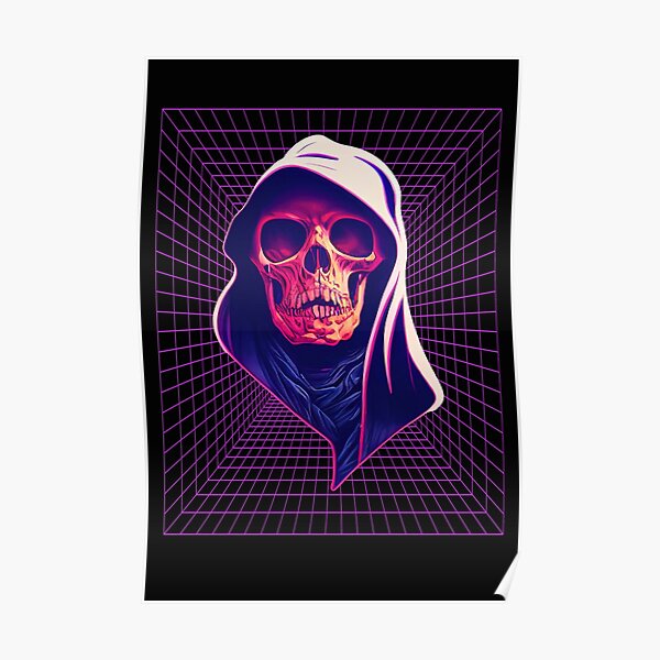 "Synthwave Death Skull" Poster for Sale by ChasmicArt | Redbubble