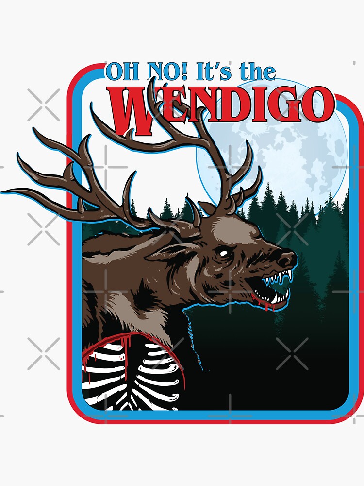 "OH NO! It's The Wendigo! Funny Wendigo Cryptid" Sticker for Sale by ...