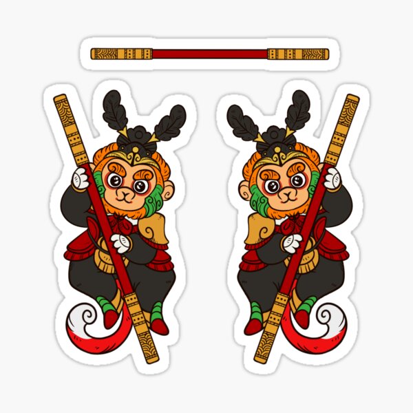 "Sun Wukong Sticker Pack; pose 2; Nanbaka Pattern" Sticker for Sale by ...