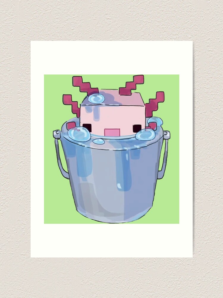 "Cute Axolotl Bucket - Minecraft Concept Art" Art Print for Sale by ...