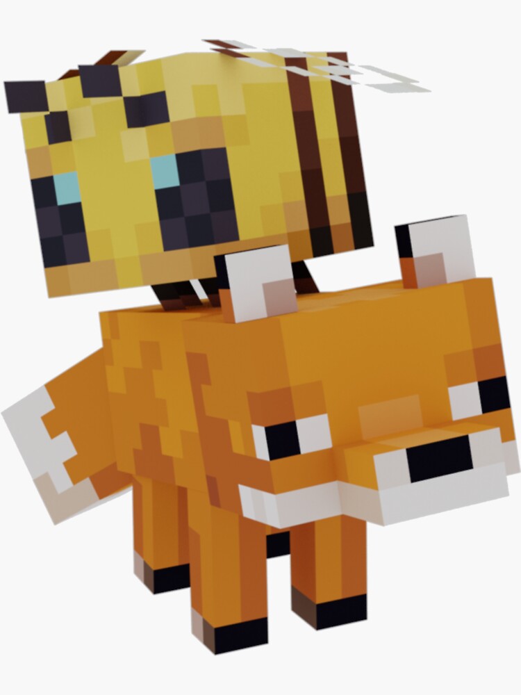 "Minecraft Bee and Fox " Sticker for Sale by RickSchoen | Redbubble