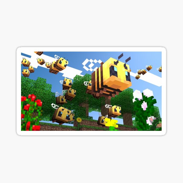 "Minecraft Bees Postcard" Sticker for Sale by RickSchoen | Redbubble