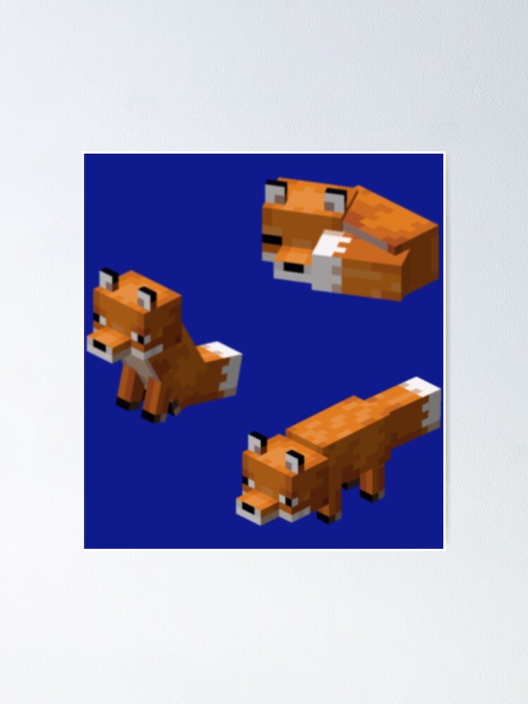 "Minecraft Cute Fox Sheet" Poster for Sale by BridieRitchi | Redbubble