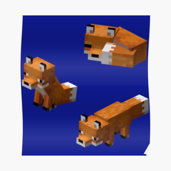 "Minecraft Cute Fox Sheet" Poster for Sale by BridieRitchi | Redbubble