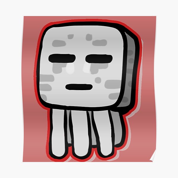 "Minecraft Ghast drawing" Poster for Sale by SisterBecker | Redbubble