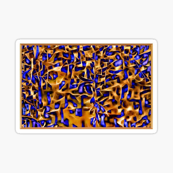 "Golden Lattice, Soft 3D Textures with Gold and Blue Hues" Sticker for ...