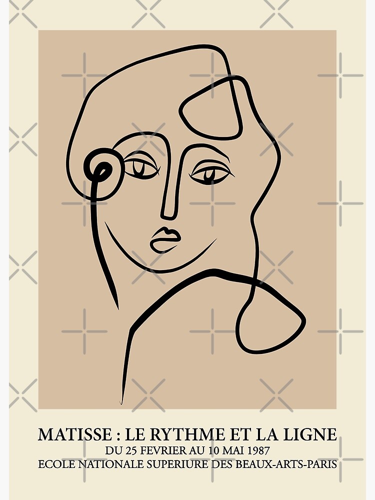 "Woman Face Portrait - Line Drawing - Modern Art - Henri Matisse ...