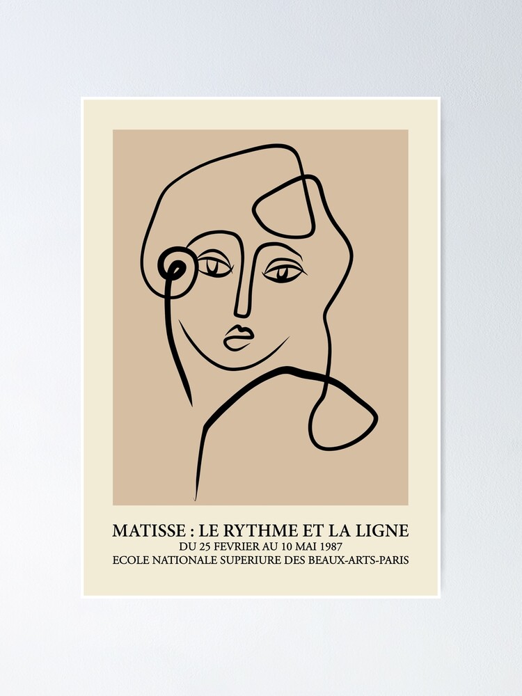 "Woman Face Portrait - Line Drawing - Modern Art - Henri Matisse ...