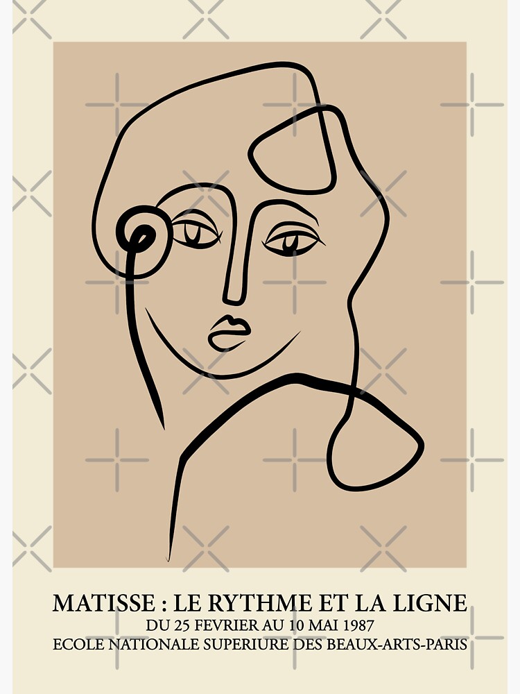 "Woman Face Portrait - Line Drawing - Modern Art - Henri Matisse ...