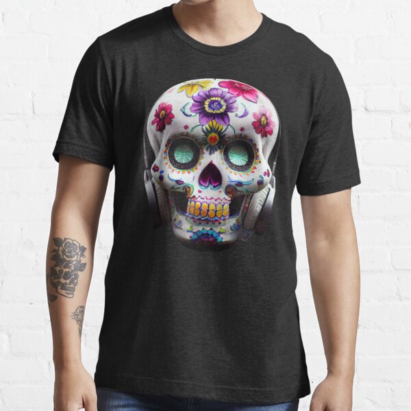 Day Of The Dead Calavera De Azucar Sugar Skull With Audifonos Y