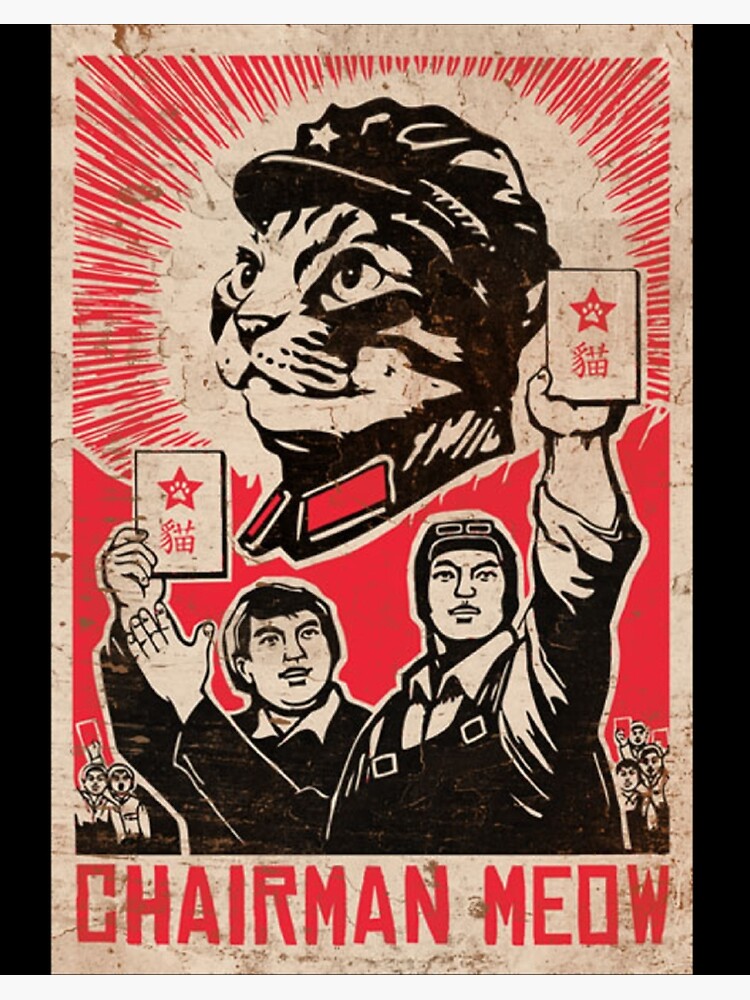 "Meow Mao China cat meme Chairman" Art Board Print for Sale by ...