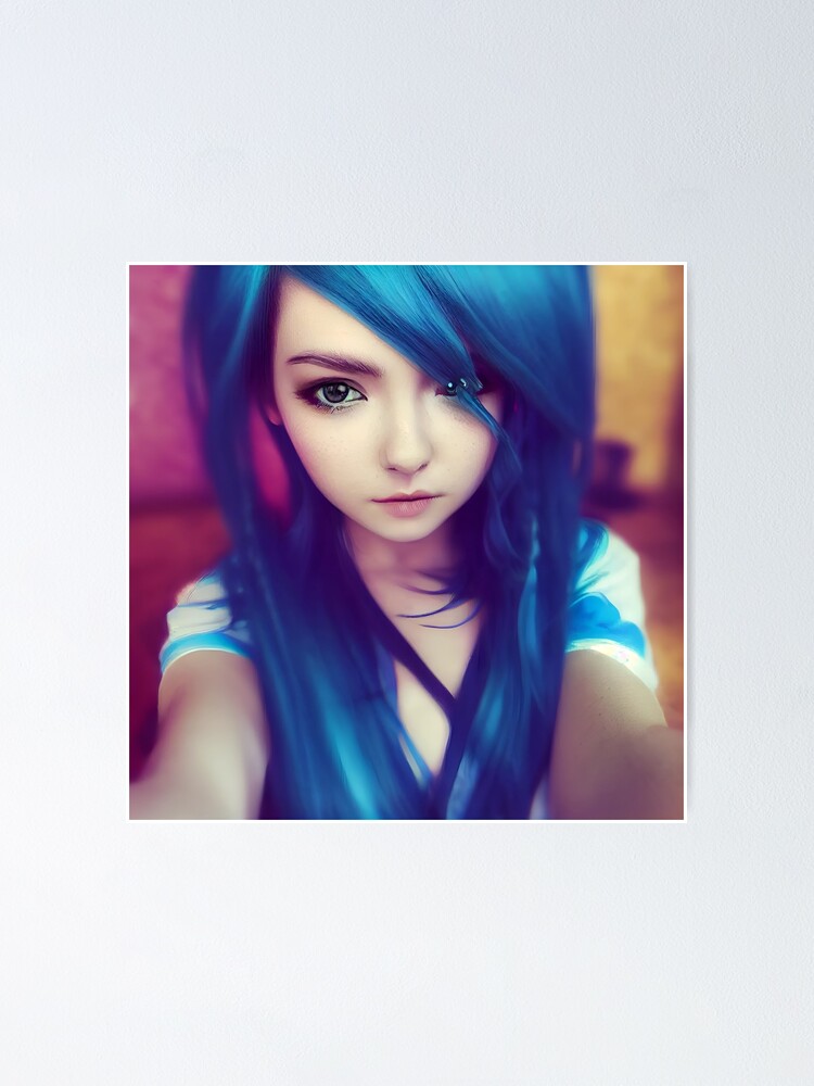 "Azure Girl Selfie" Poster for Sale by TheAzureMage | Redbubble
