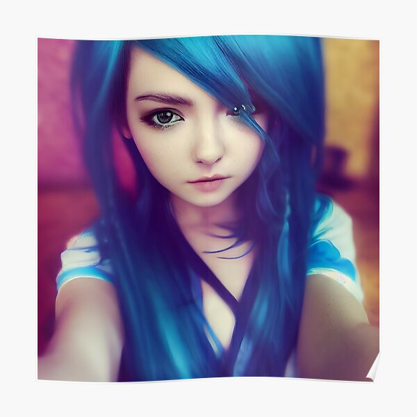 "Azure Girl Selfie" Poster for Sale by TheAzureMage | Redbubble