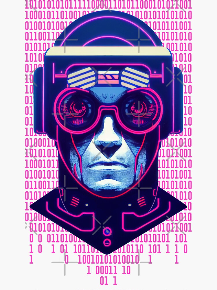 "Neon Cyberpunk Hacker Netrunner " Sticker for Sale by ChasmicArt ...