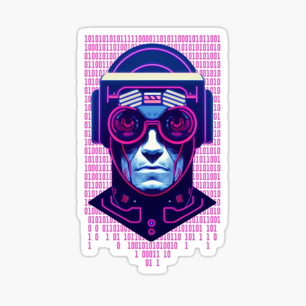 "Neon Cyberpunk Hacker Netrunner " Sticker for Sale by ChasmicArt ...