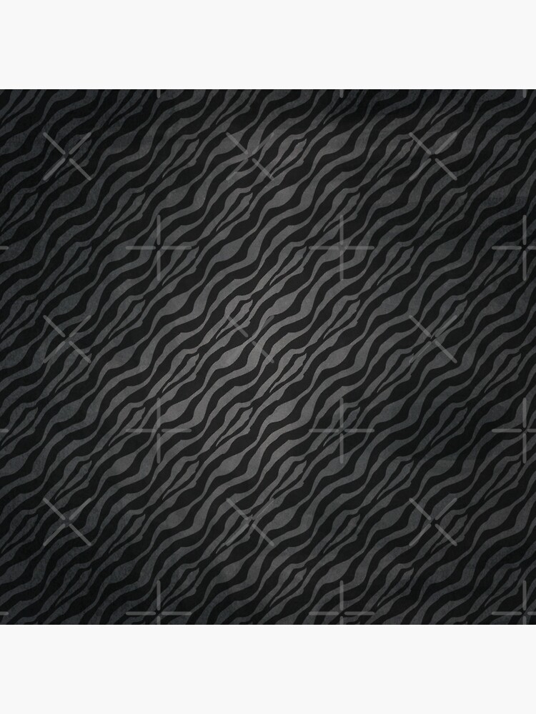 "Animal Print Pattern, Dark Gray Tiger Stripes on Black Background ...