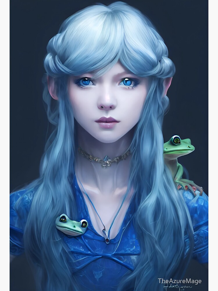 "Azure Frog Girl" Sticker for Sale by TheAzureMage | Redbubble