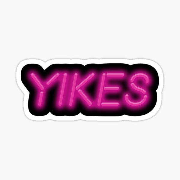 "Yikes Neon Sign" Sticker for Sale by abbymlarson | Redbubble