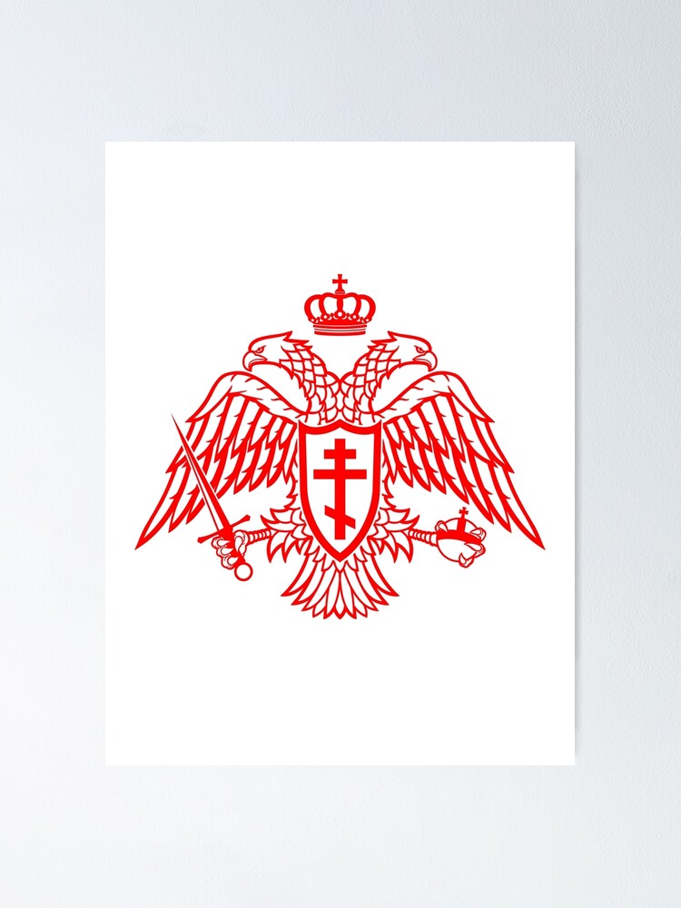"Orthodox Christian double-headed Byzantine Eagle, Red" Poster for Sale ...