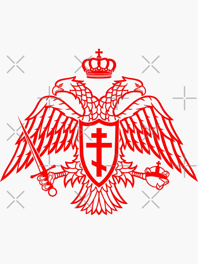 "Orthodox Christian double-headed Byzantine Eagle, Red" Sticker for ...