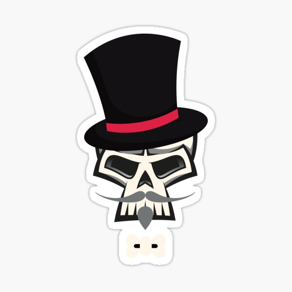 "Dastardly Reaper (Cream)" Sticker for Sale by CreepyCurator | Redbubble