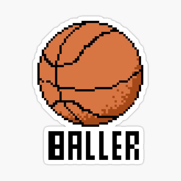 "Baller pixel art basket ball." Sticker for Sale by Blettuce | Redbubble