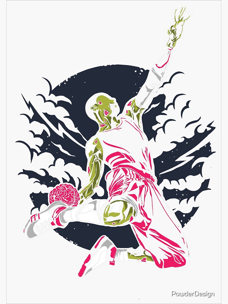 "Zombie Slam Dunk" Sticker for Sale by PowderDesign | Redbubble