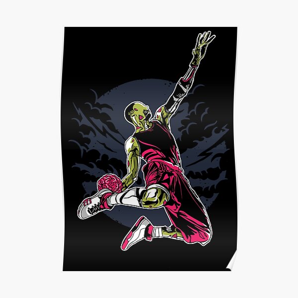 "Zombie Slam Dunk" Poster for Sale by PowderDesign | Redbubble