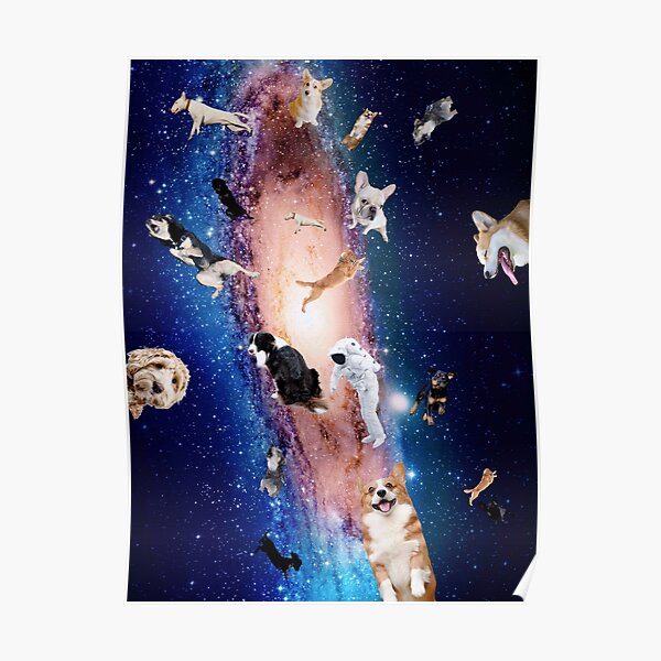 "Space dogs" Poster for Sale by 2022oliviai | Redbubble