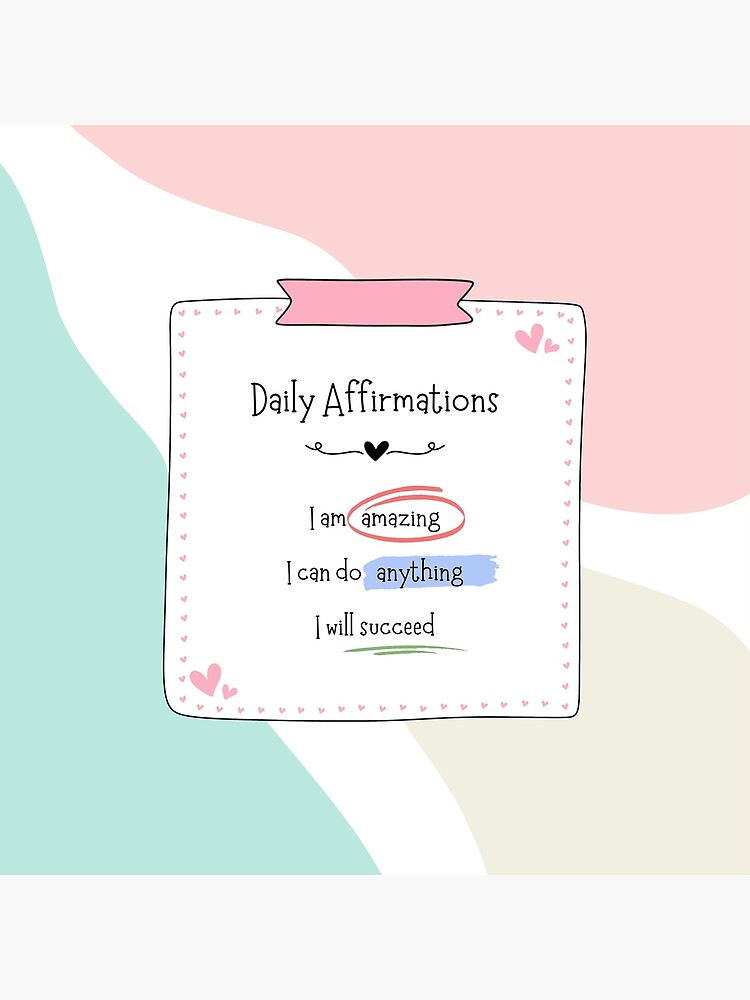 "Pastel Abstract Daily Positive Affirmation Note Poster" Poster for ...