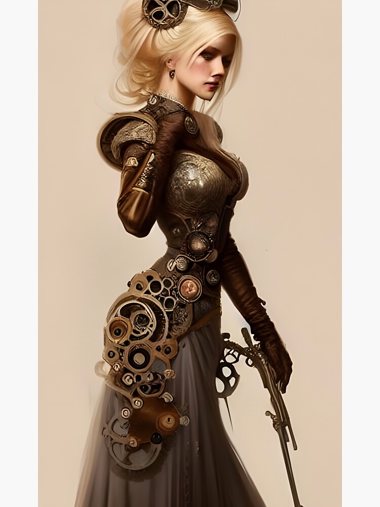 "Noble blonde steampunk Shield Knight of the Empire" Sticker for Sale ...