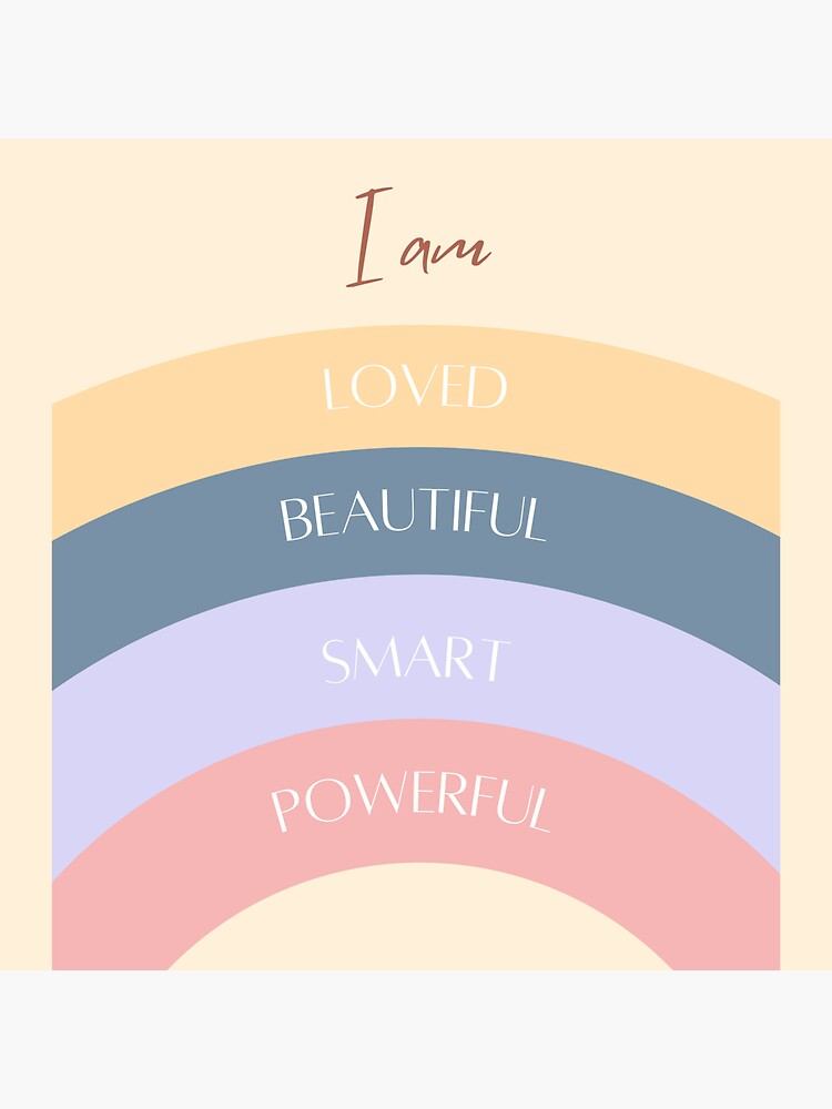 "Minimalist Rainbow Daily Affirmations" Sticker for Sale by TheVIP ...