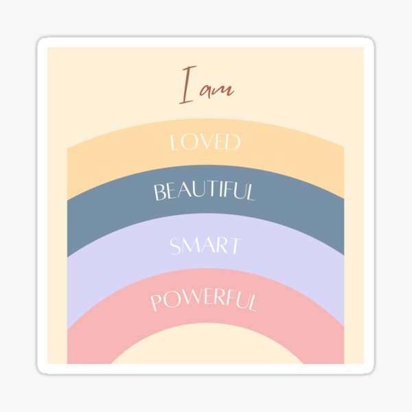 "Minimalist Rainbow Daily Affirmations" Sticker for Sale by TheVIP ...